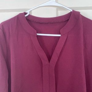 SHEIN | Tops | Nwotoriginal Packaging Deep Plum Long Sleeve Blouse ...